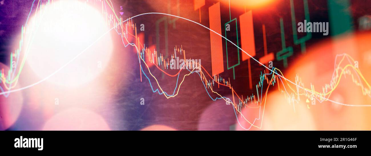 Diagrams, financial figures. Abstract glowing forex chart interface ...