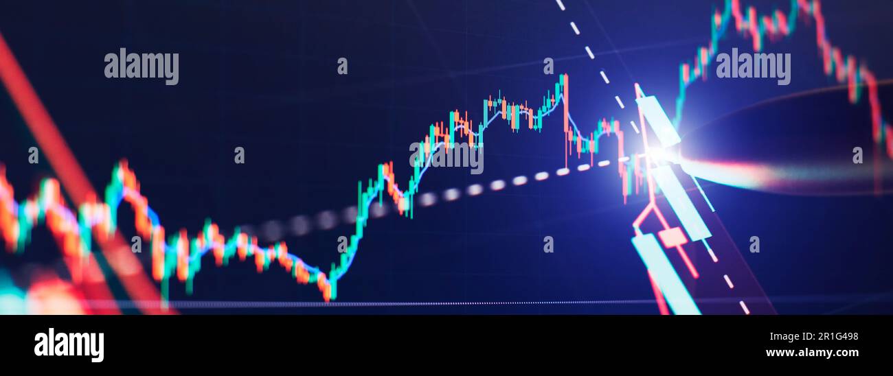 stock market investment trading. Financial chart with up trend line ...