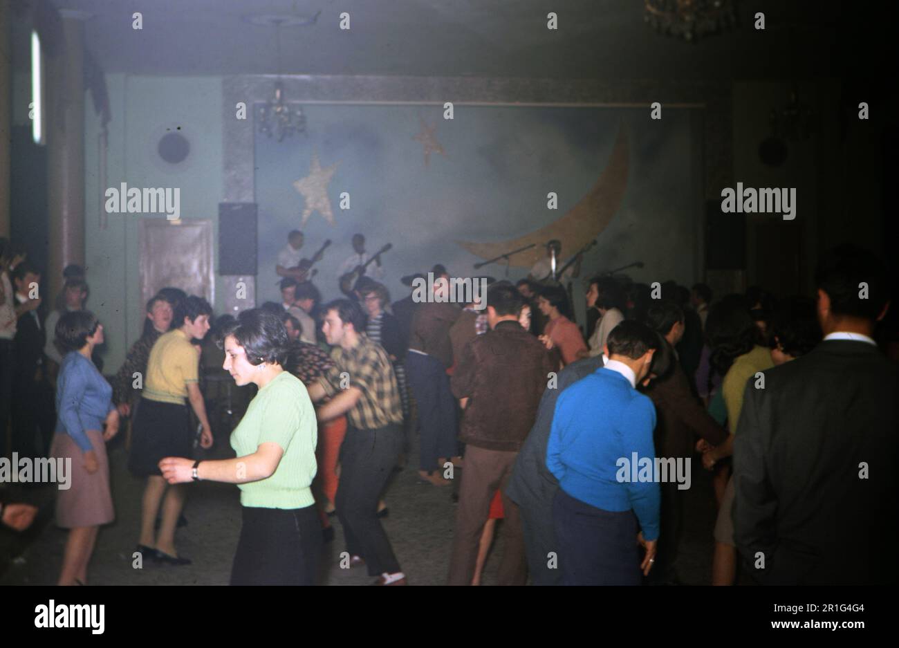 Band playing for a dance of college age kids ca. 1968 Stock Photo - Alamy