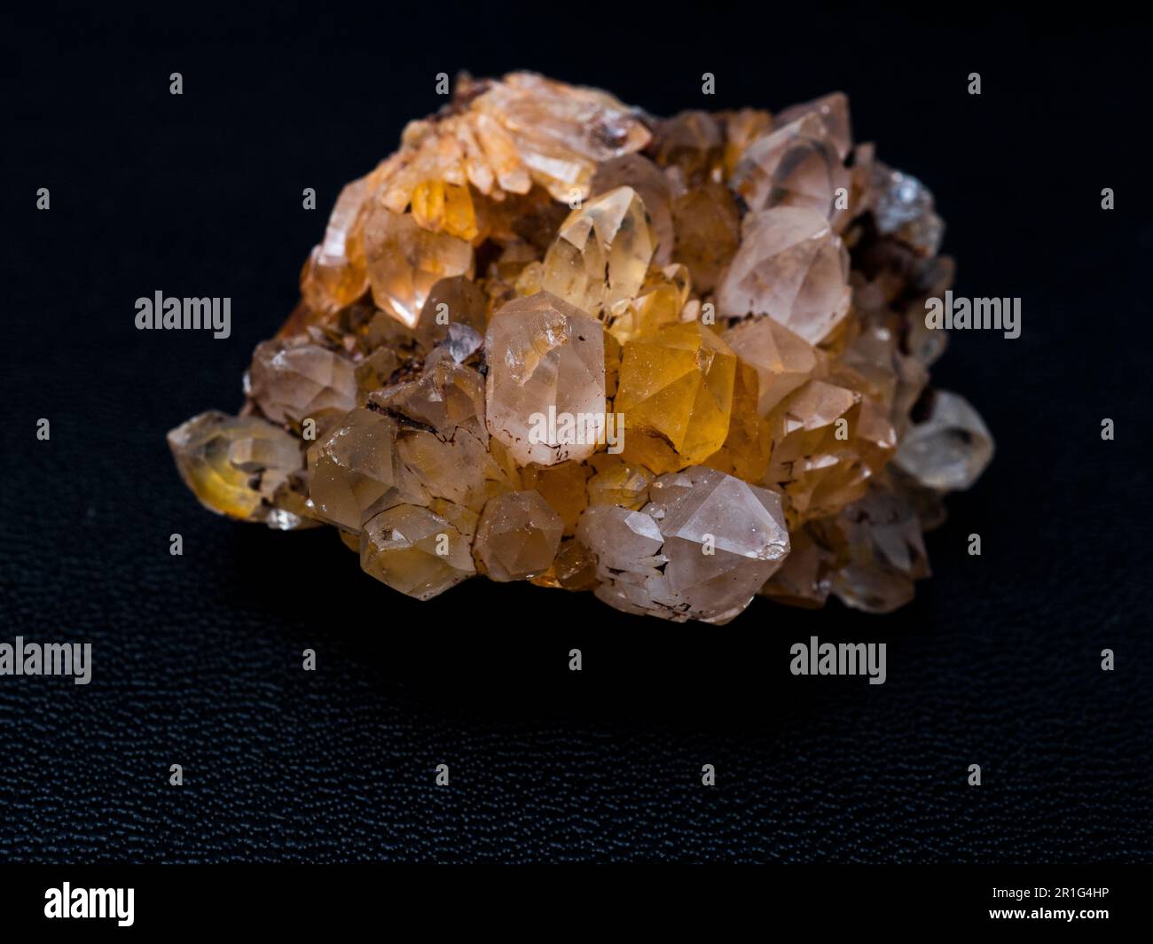Picture of a natural yellow quartz citrine cluster crtystal Stock Photo ...