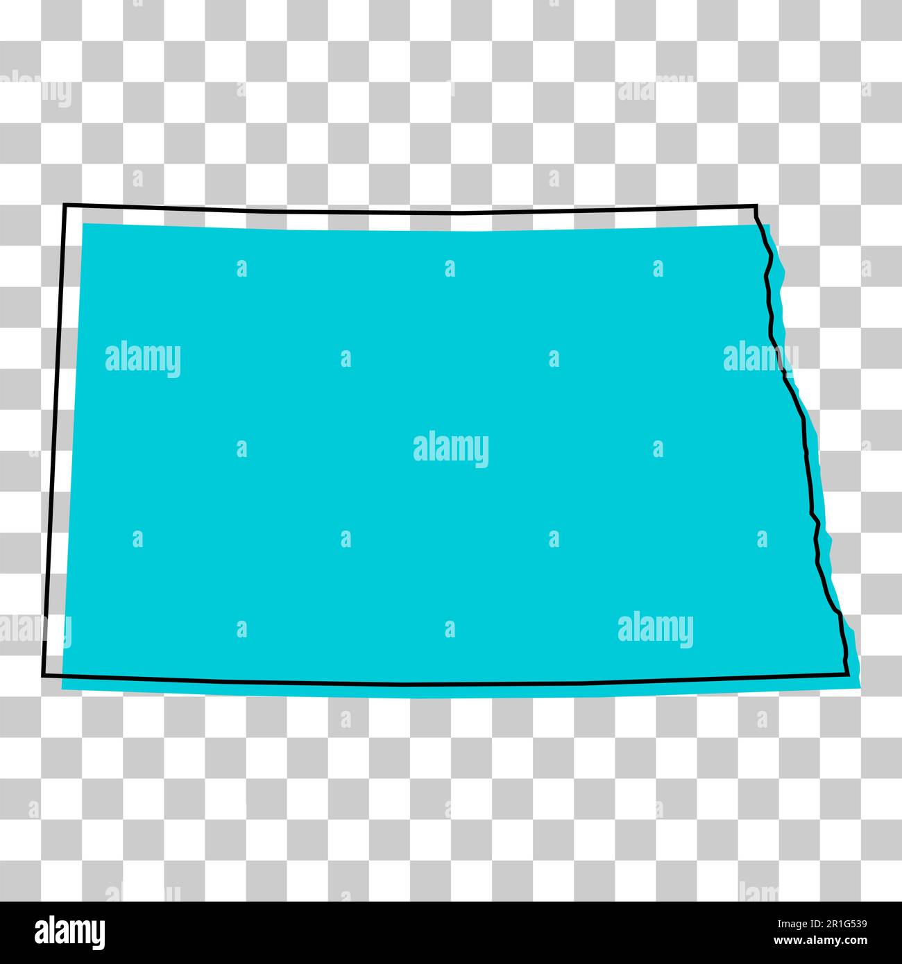 North Dakota map shape, united states of america. Flat concept icon ...