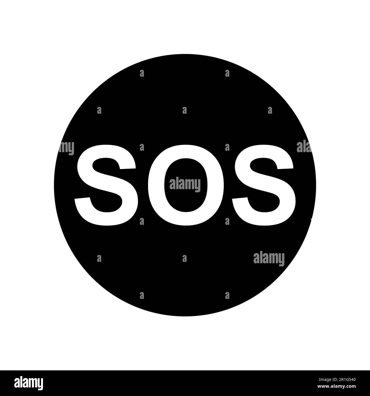 SOS help icon, safety support alert flat design, save vector ...