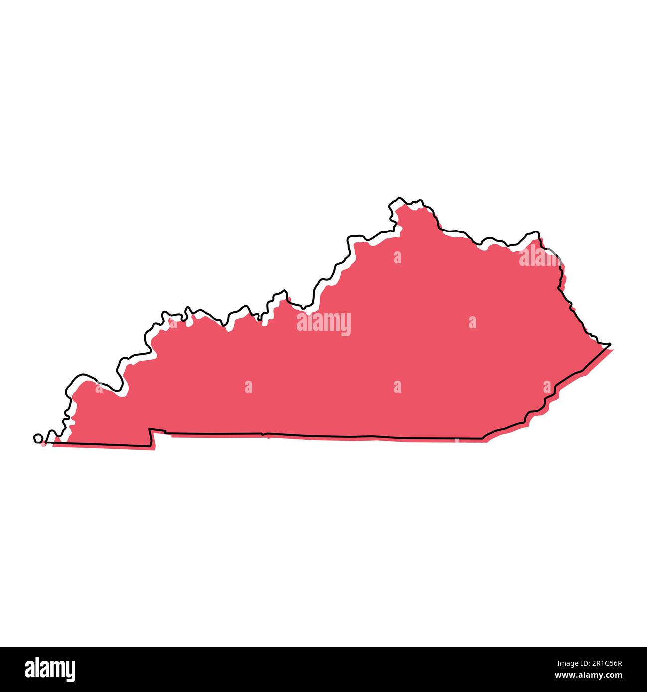 Kentucky map shape, united states of america. Flat concept icon symbol ...