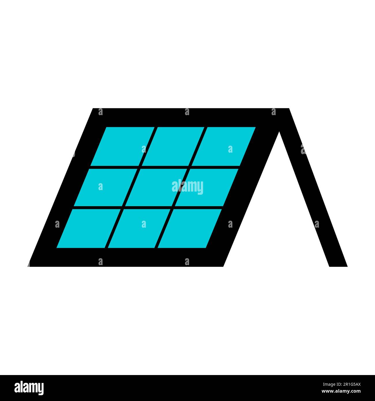 Solar panel icon, green power technology, ecology alternative energy ...