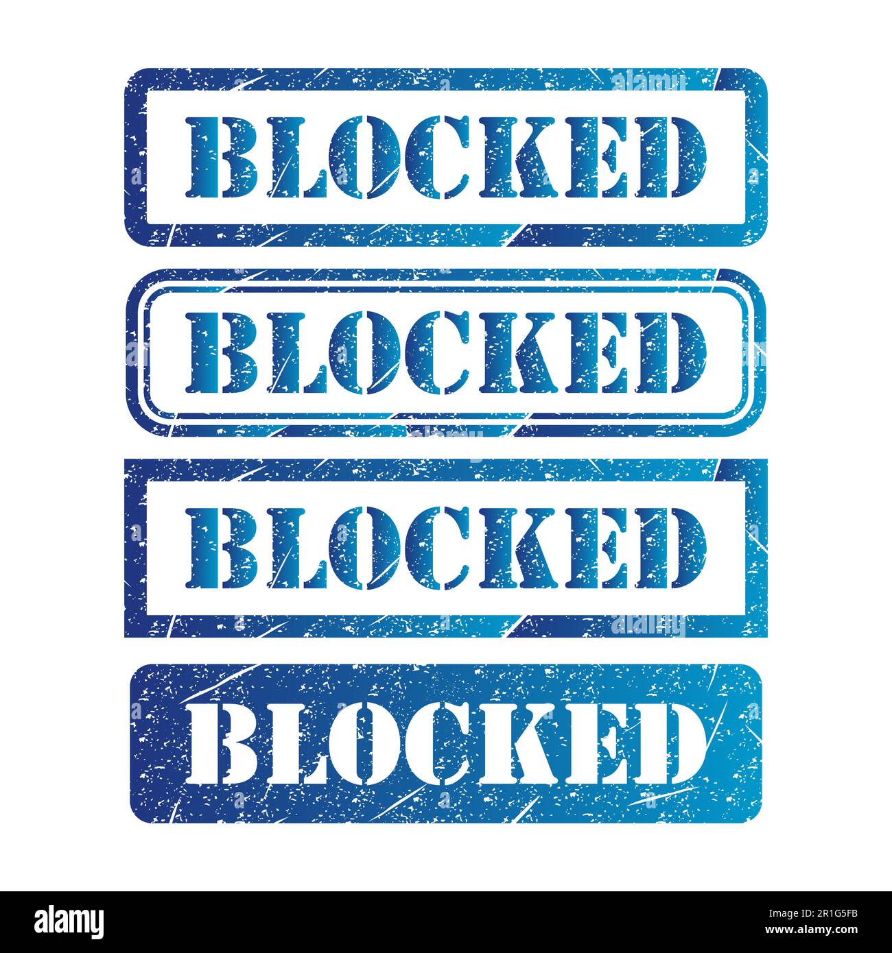 Set of Blocked stamp symbol, label sticker sign button, text banner ...