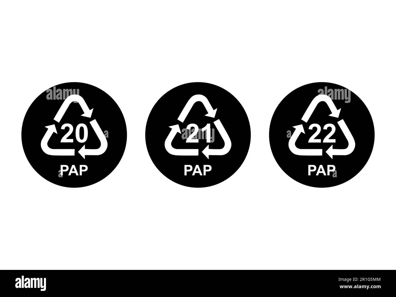 Set of Paper symbol, ecology recycling sign isolated on white ...