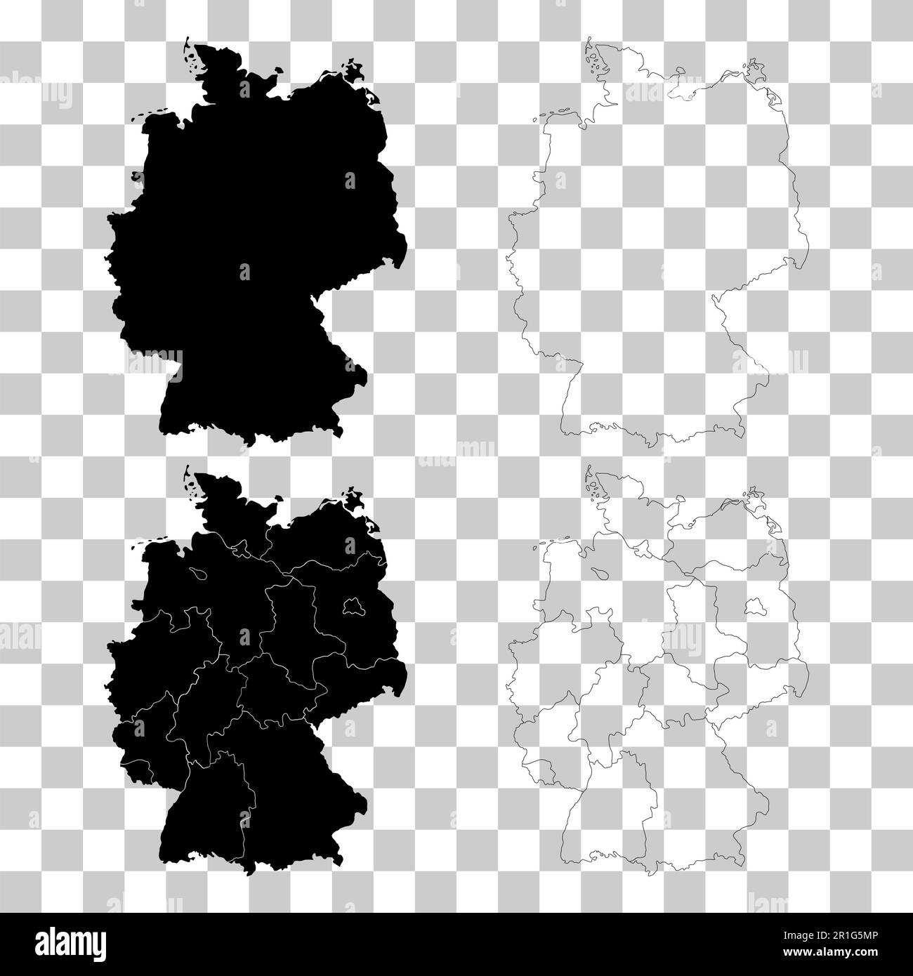 Set of Germany map icon, geography blank concept, isolated graphic ...