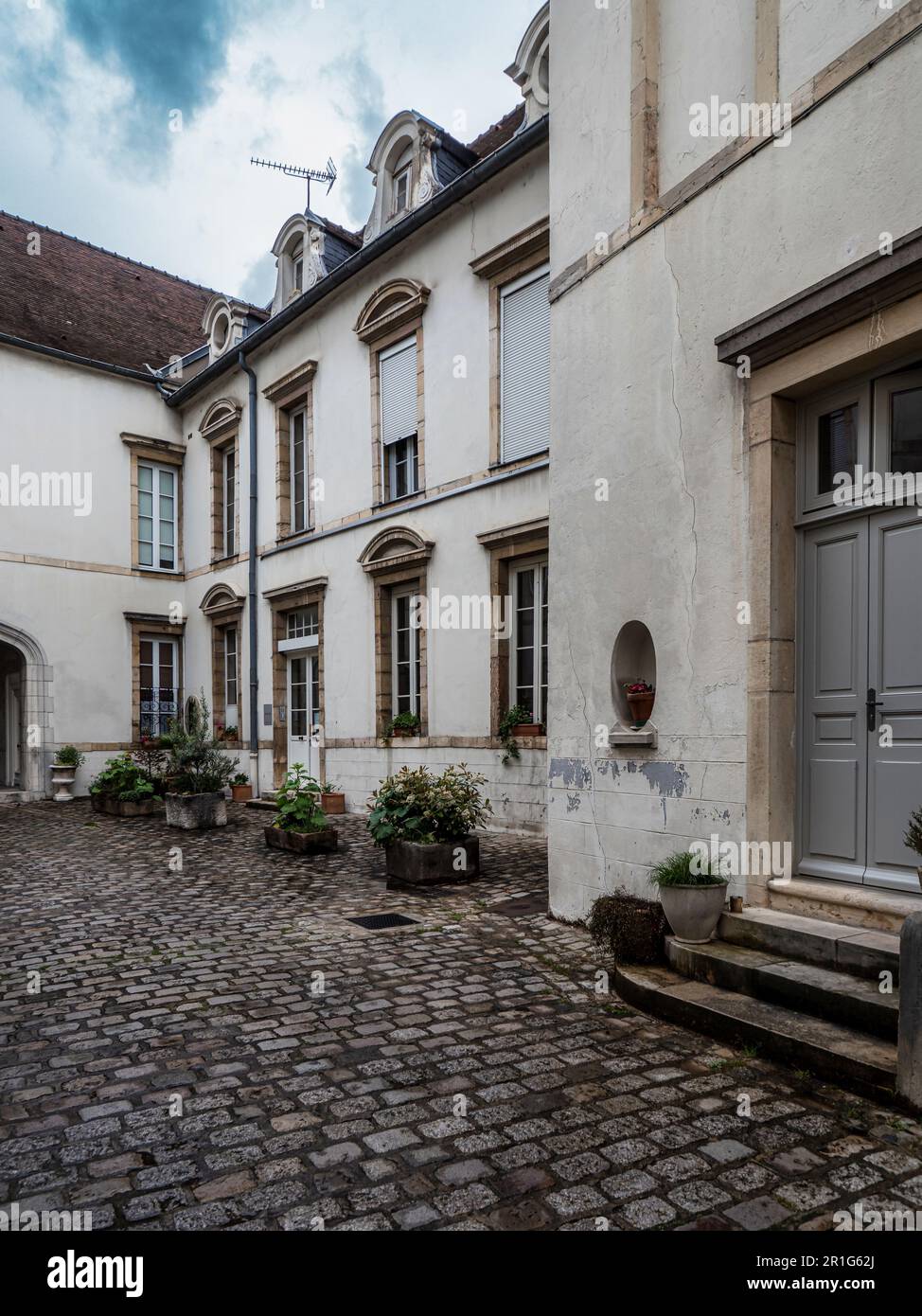 Medieval city of Dijon, capital of Burgundy. Cozy, cute center of the ...