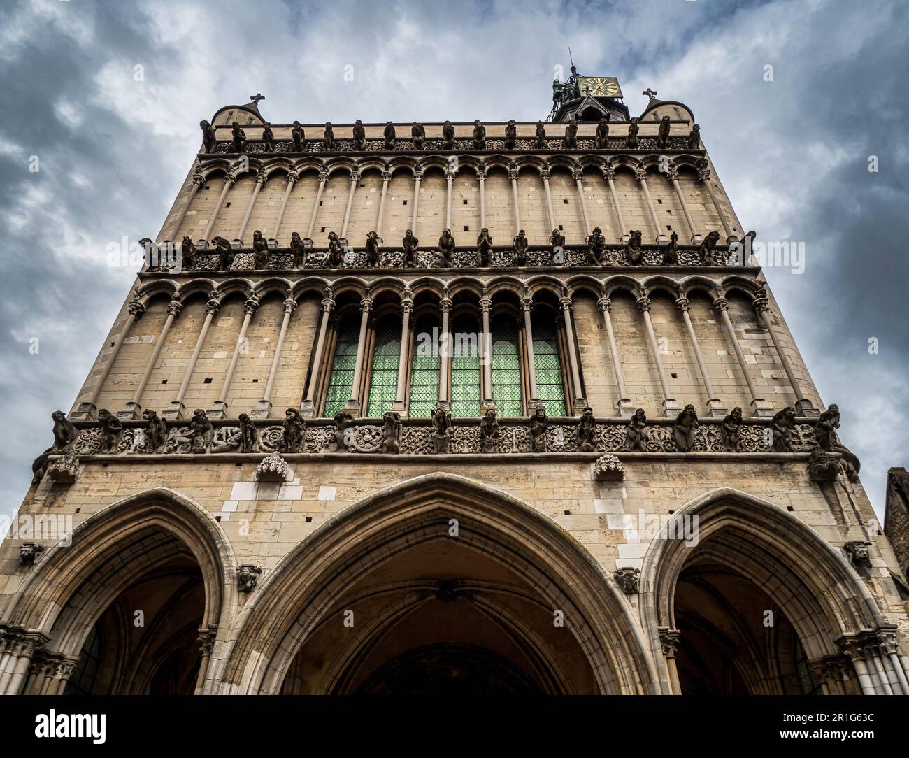 Medieval city of Dijon, capital of Burgundy. Cozy, cute center of the ...