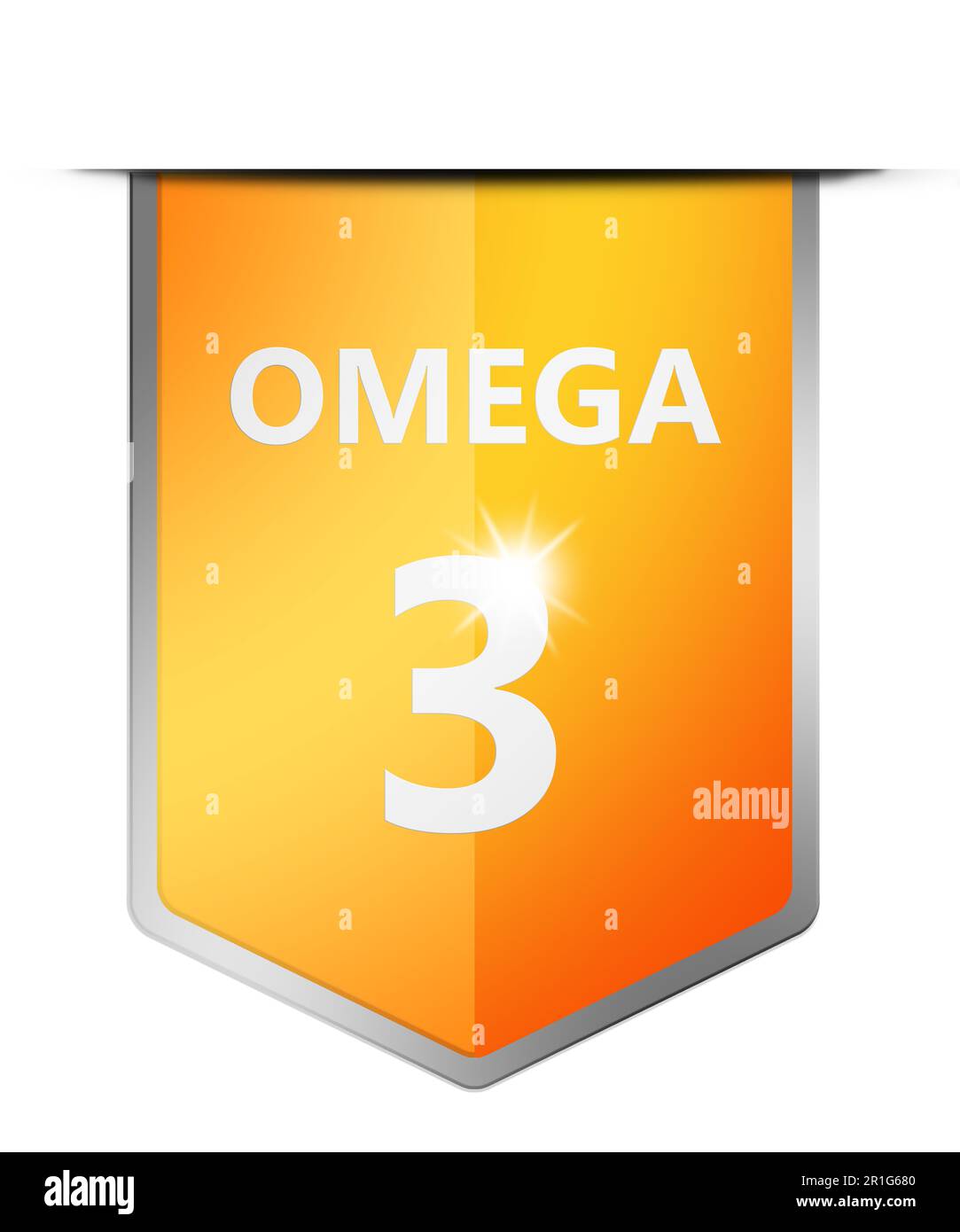 Omega 3 shield with orange background. Protect the body stay healthy ...