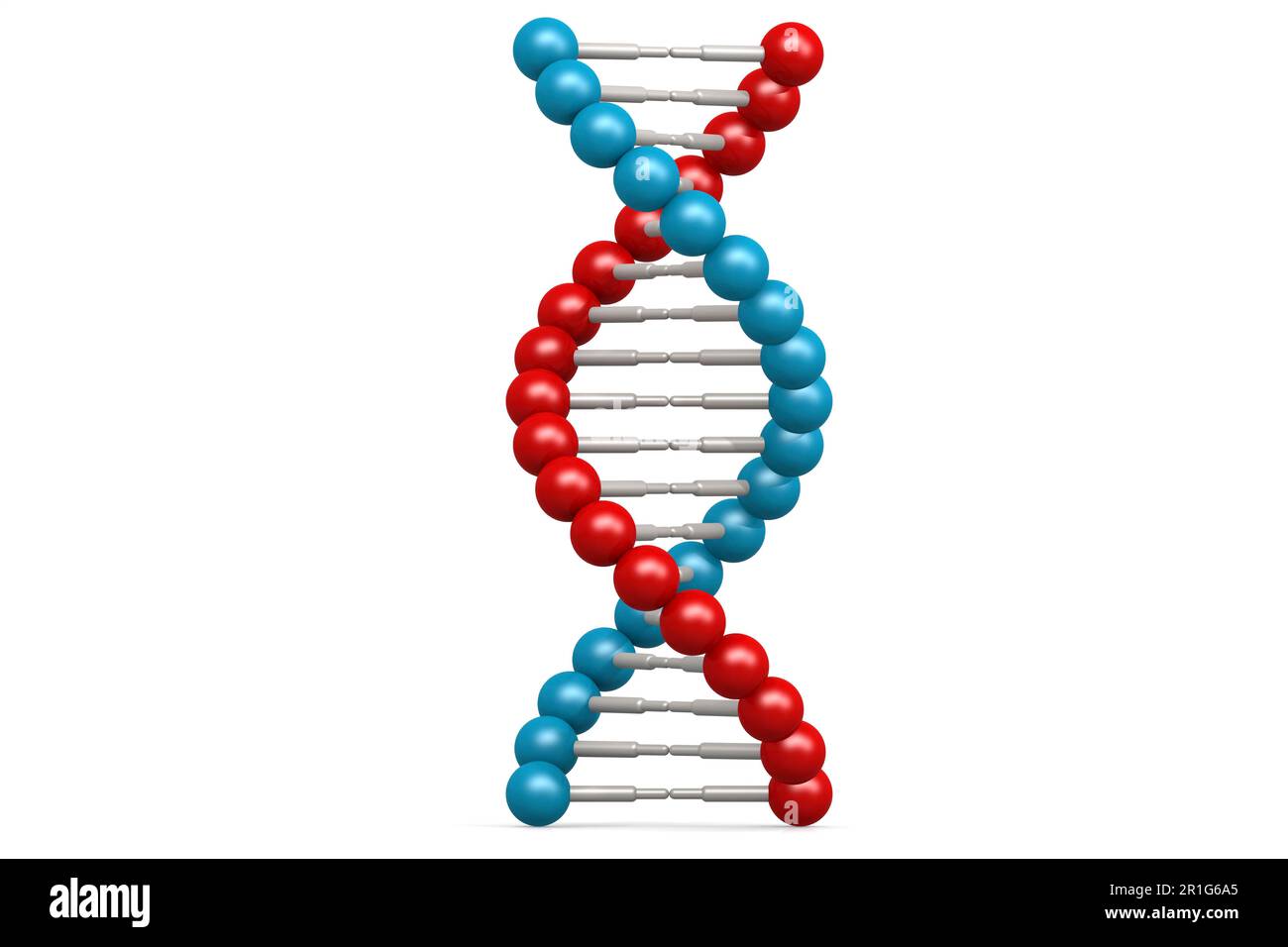 DNA model with blue and red elements, 3d rendering Stock Photo - Alamy