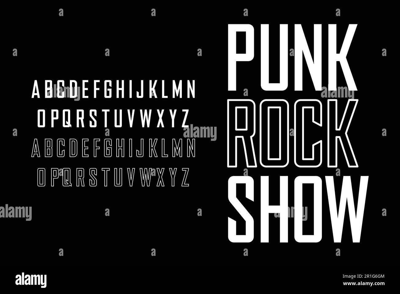 Strong condensed outline and solid font vector Stock Vector Image & Art ...