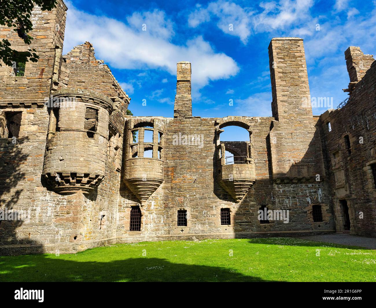 Castle ruins and former bishop's residence, Bishop's Palace, sunny ...