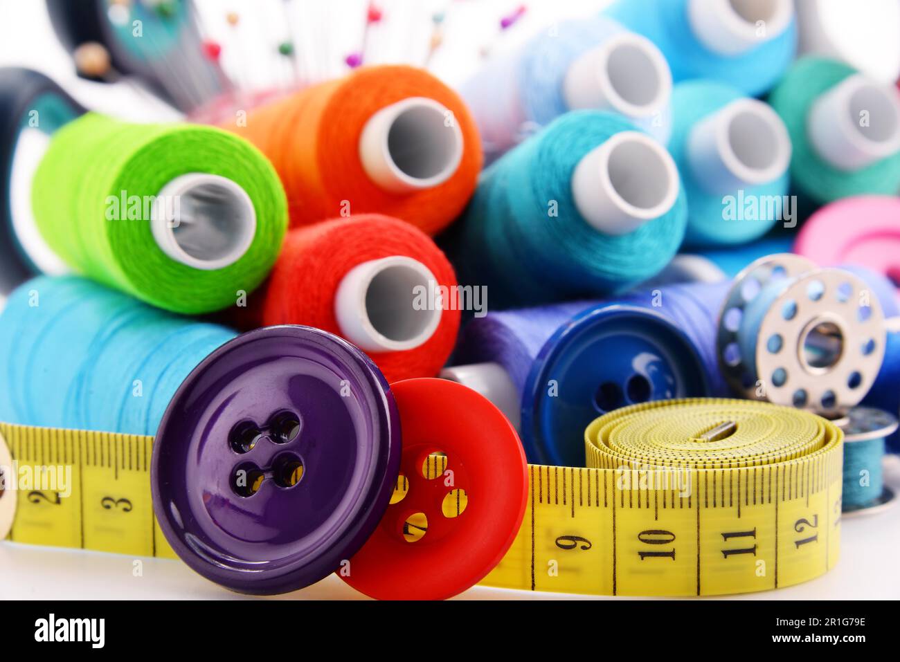 Different color thread reel hi-res stock photography and images - Alamy