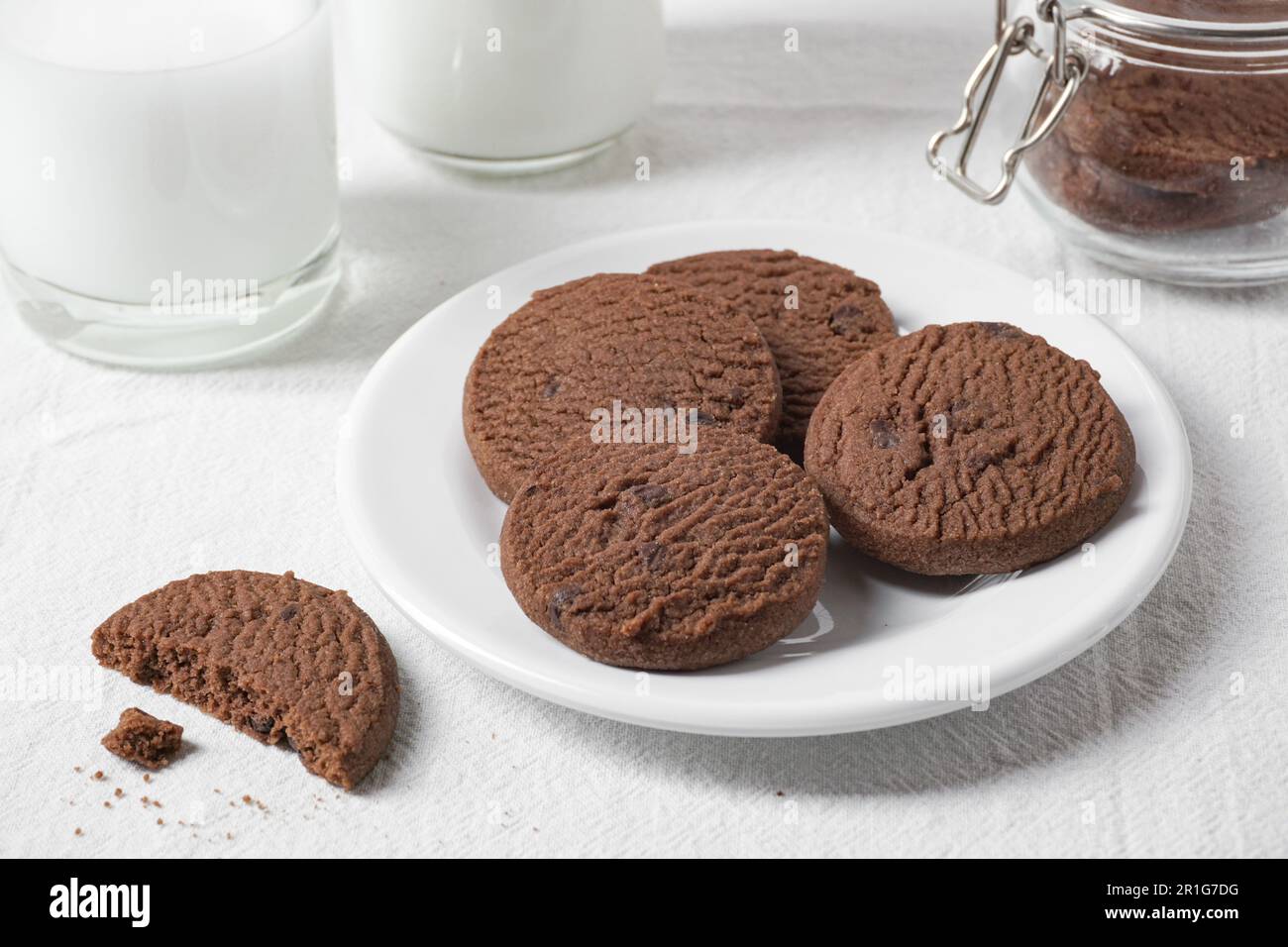Classic Chocolate Chip Butter Cookies. Traditional British dessert ...