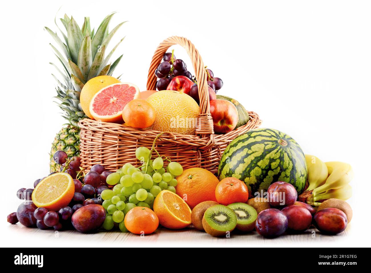 Composition with assorted fruits. Balanced diet Stock Photo - Alamy