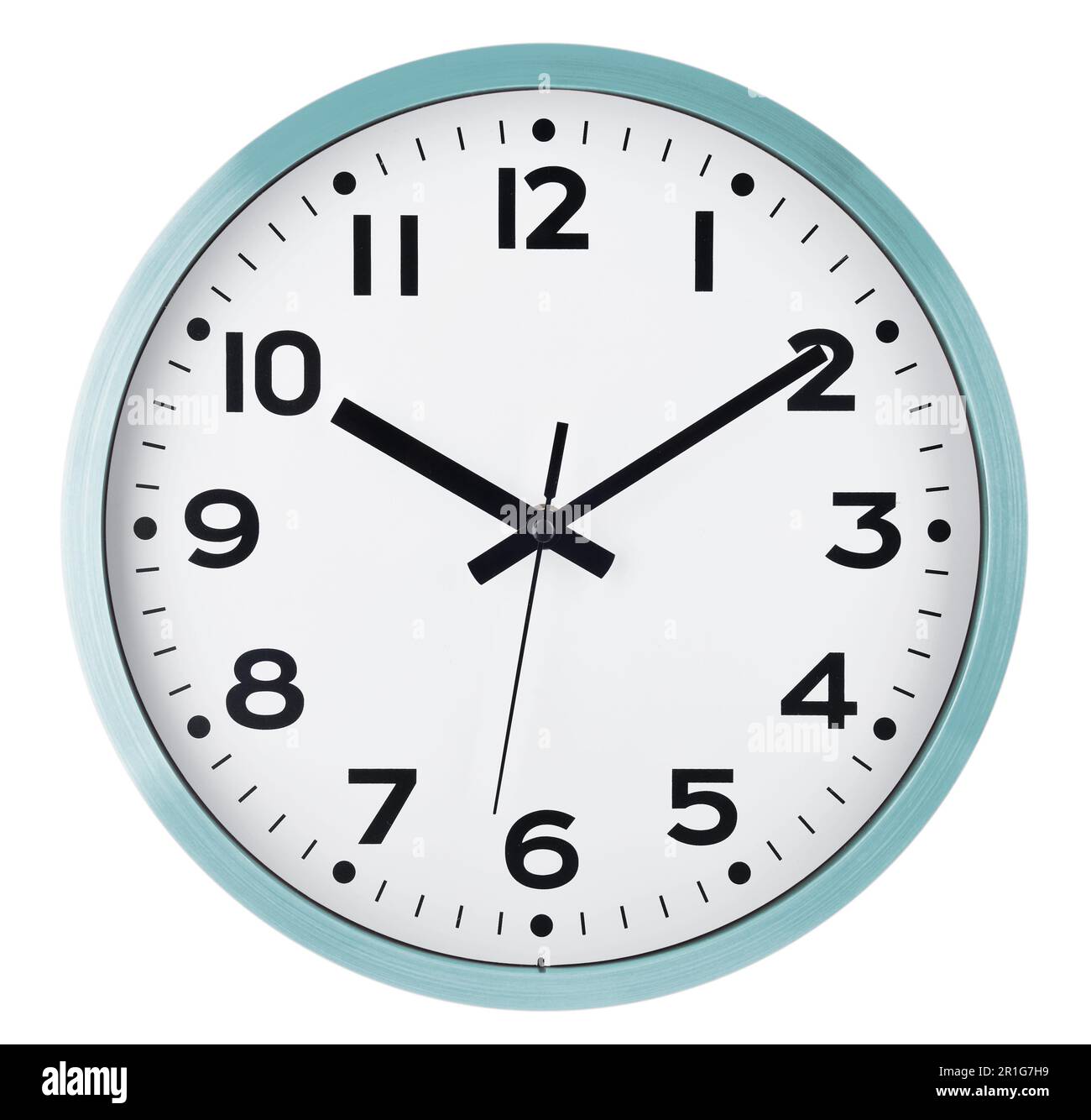 Wall clock isolated on white background. Ten past ten Stock Photo - Alamy
