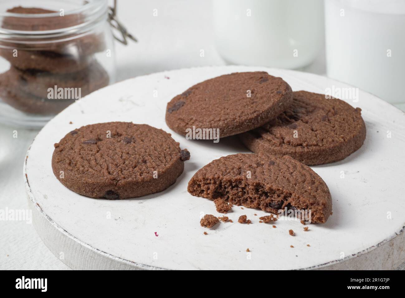 Classic Chocolate Chip Butter Cookies. Traditional British dessert ...