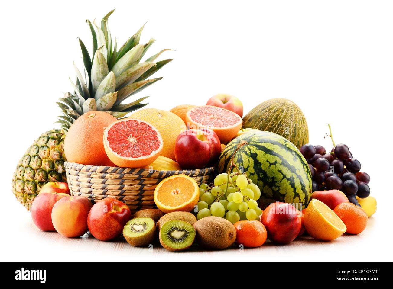 Composition with assorted fruits. Balanced diet Stock Photo - Alamy