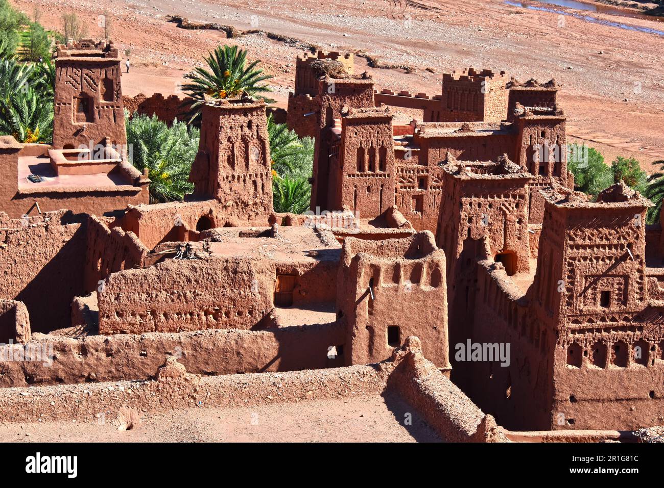 Ait Benhaddou, ancient fortification, made up of six forts (Kasbahs ...