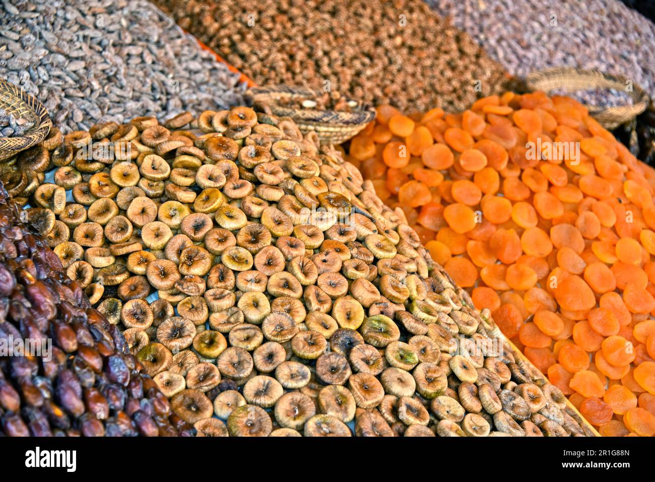 Dried food on the arab street market stall Stock Photo - Alamy
