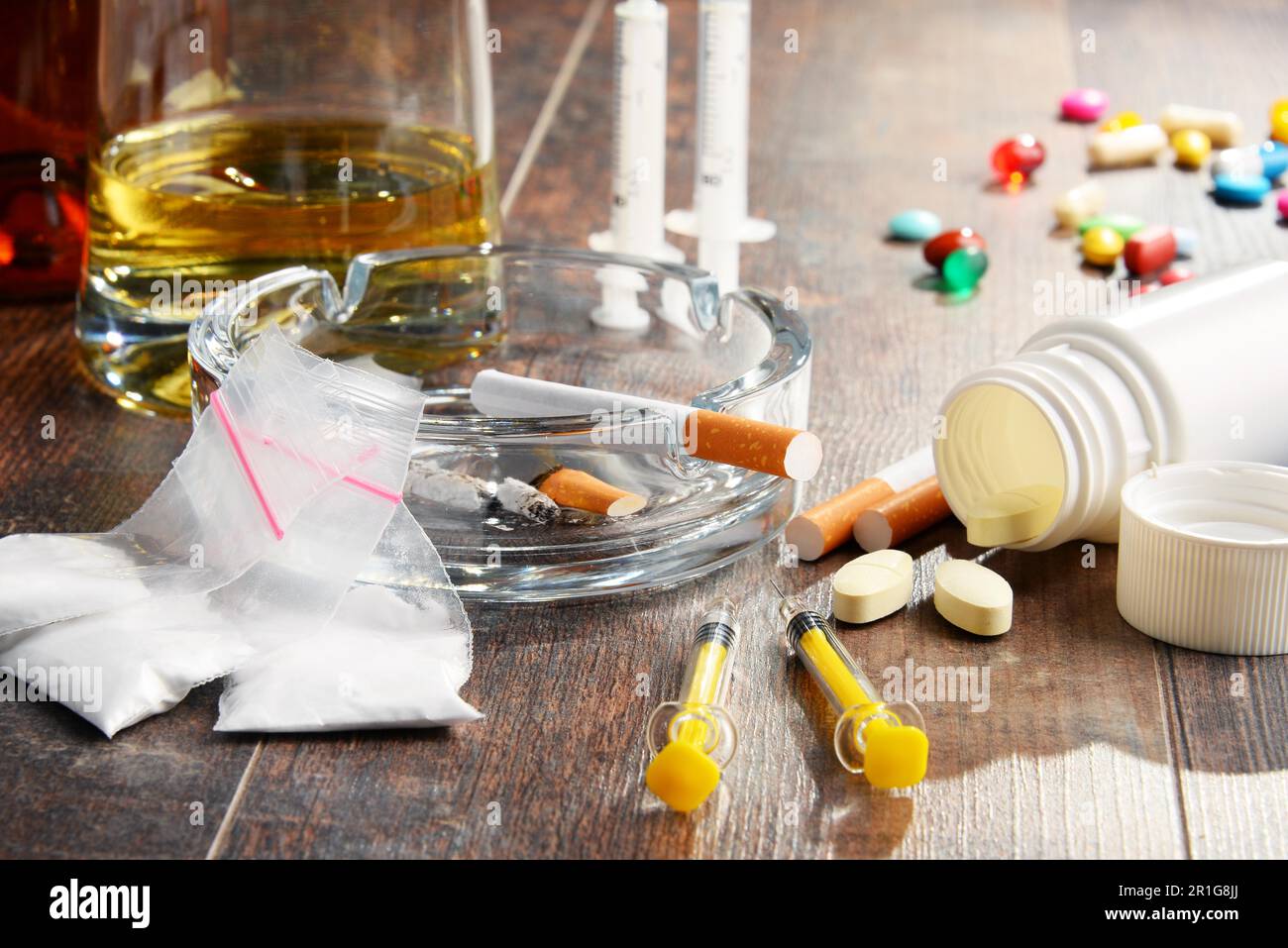 Variety of addictive substances, including alcohol, cigarettes and ...