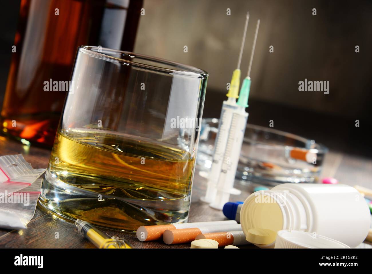 Variety of addictive substances, including alcohol, cigarettes and ...