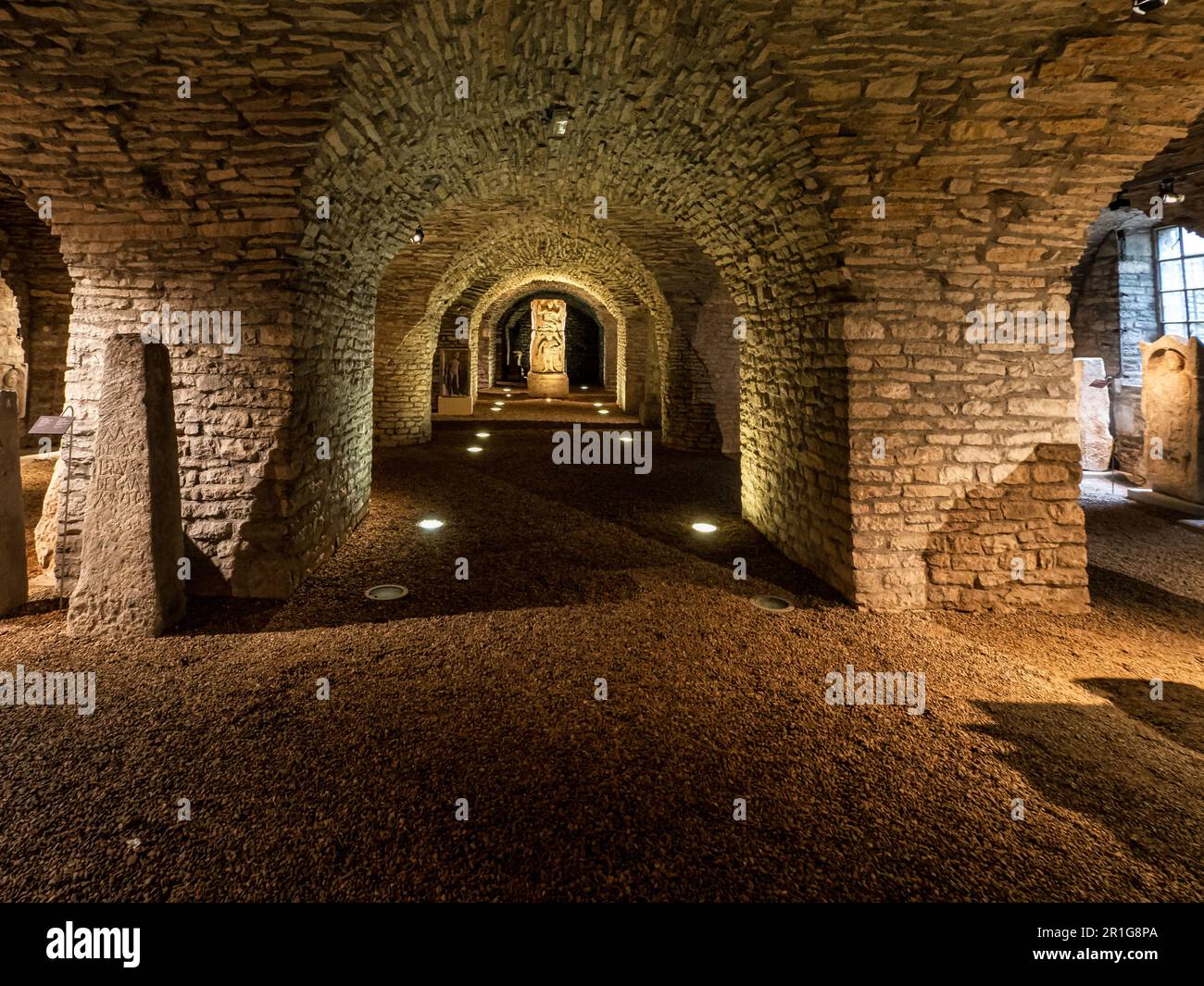 Archaeological Museum in a medieval abbey in the center of Dijon, the ...