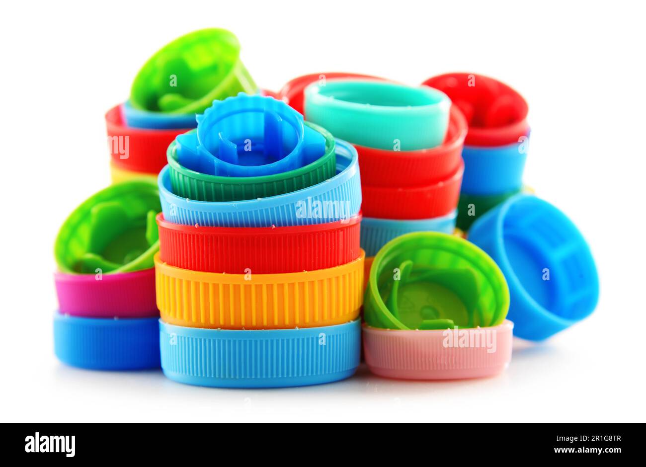 Composition with colorful plastic bottle caps Stock Photo - Alamy