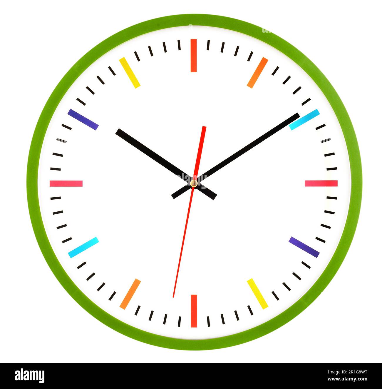 Wall clock isolated on white background. Ten past ten Stock Photo - Alamy