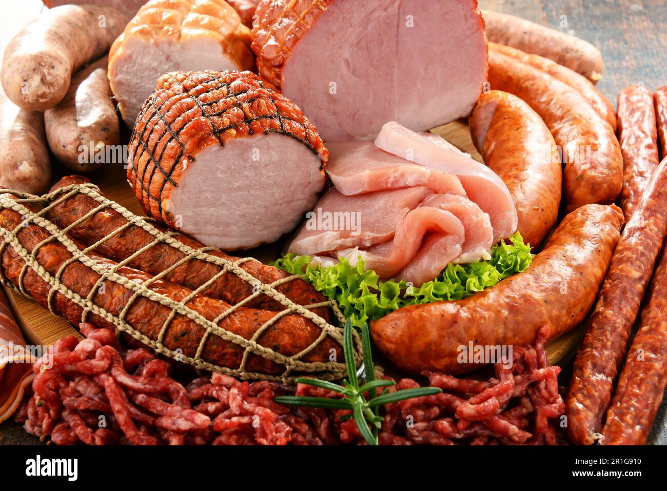 Different types tasty sausages hi-res stock photography and images - Alamy