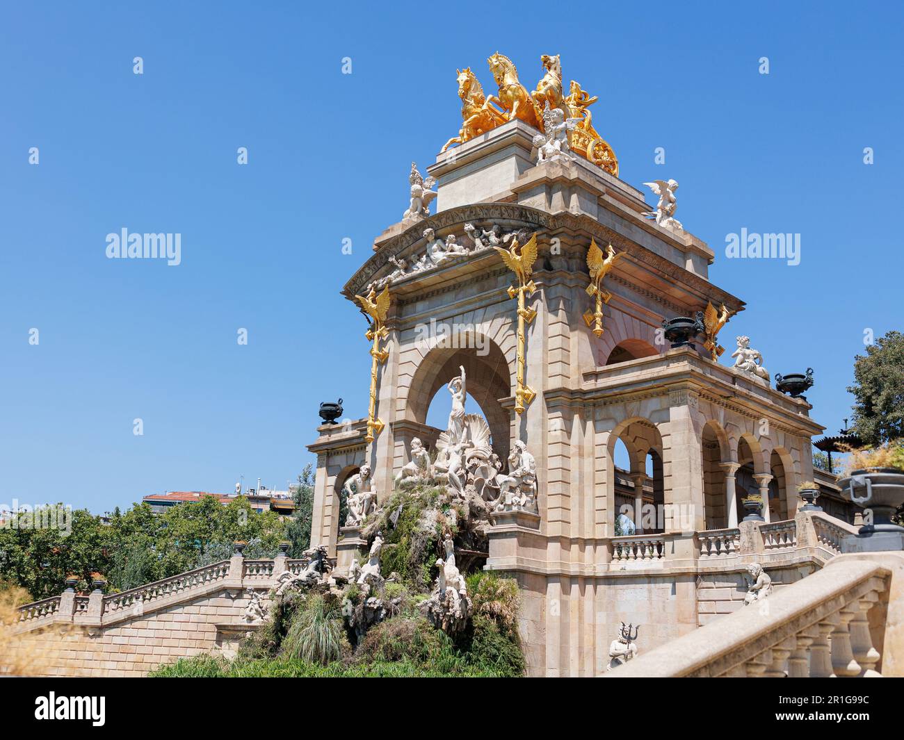 Detail of the Fountain designed by Josep Fontserè inside The Parc de la ...