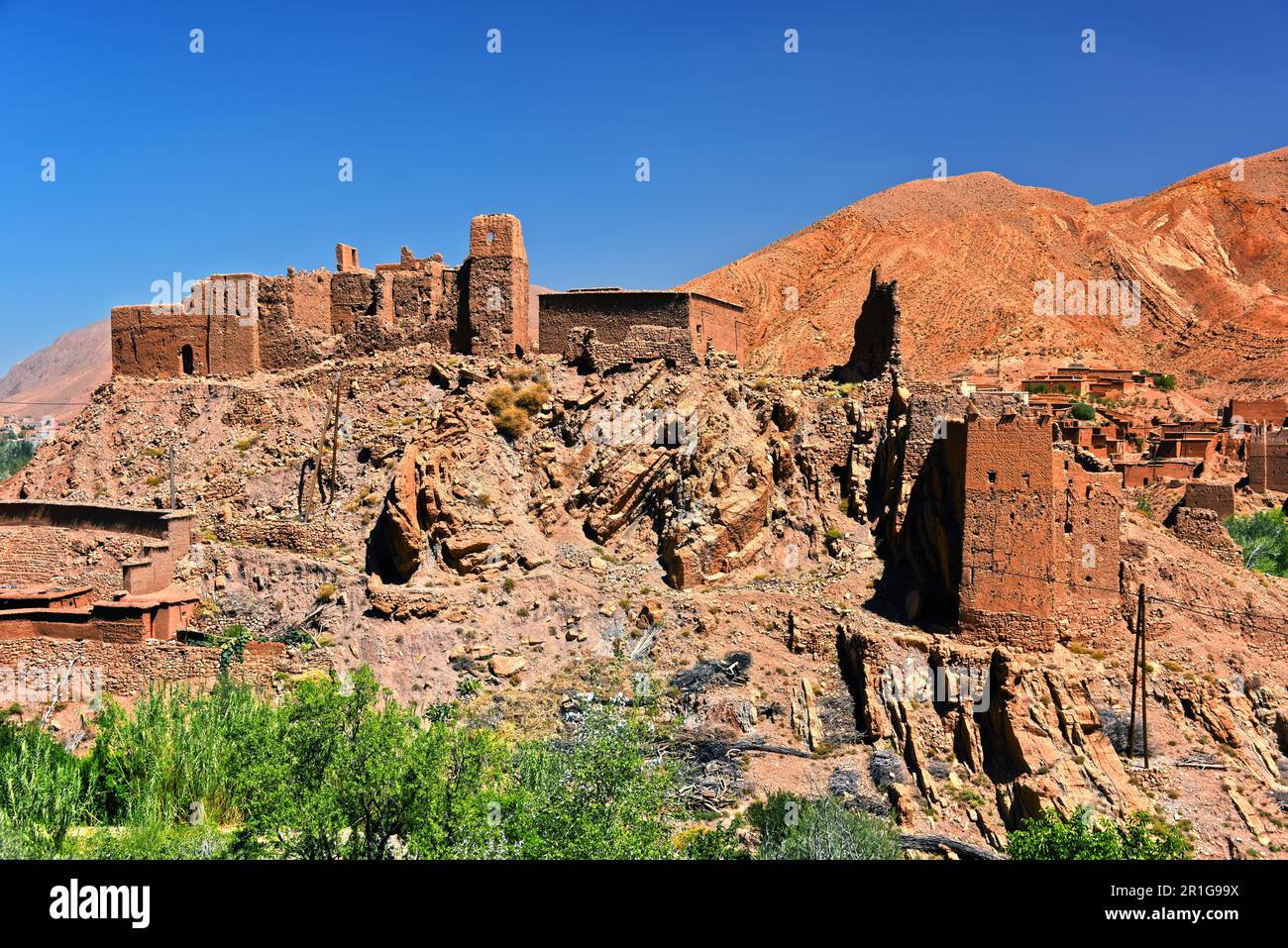 Old berber architecture near the city of Tamellalt in Atlas Mountains ...