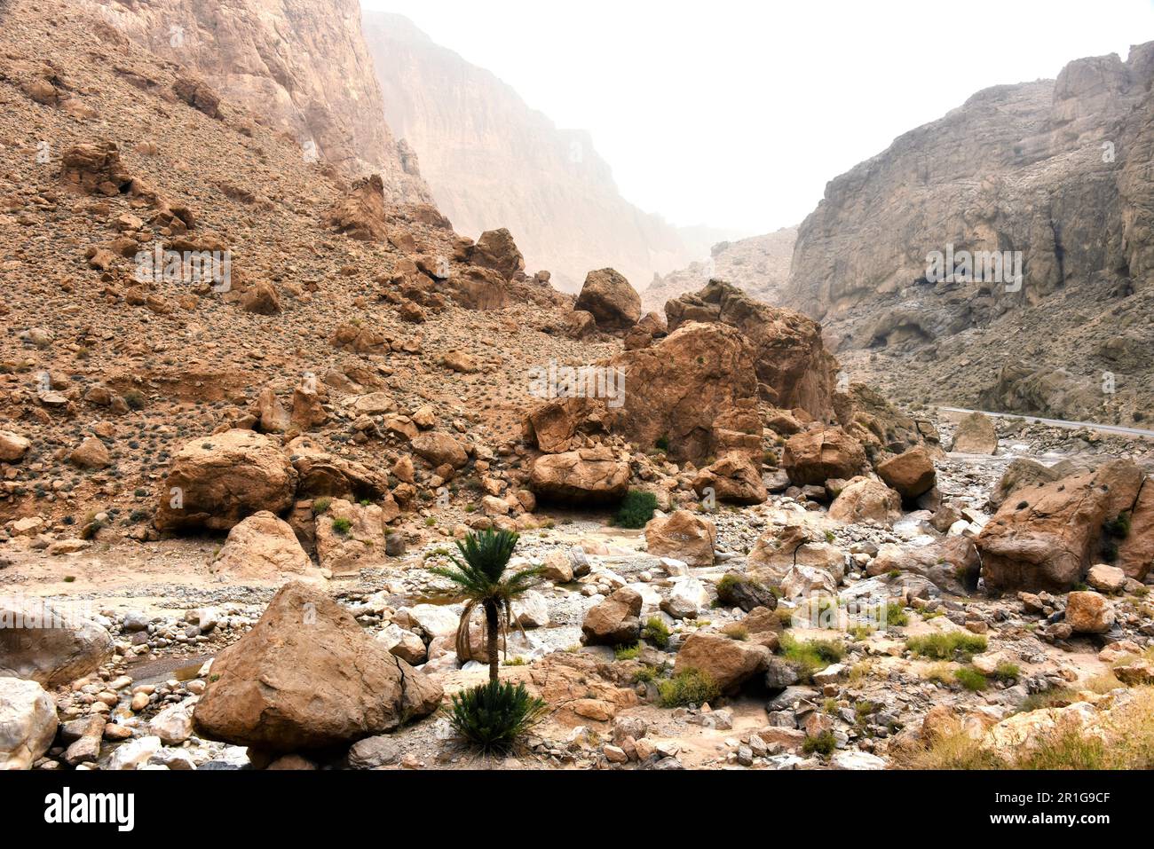 Landscape view of High Atlas Mountains near Todgha Gorge or Gorges du ...