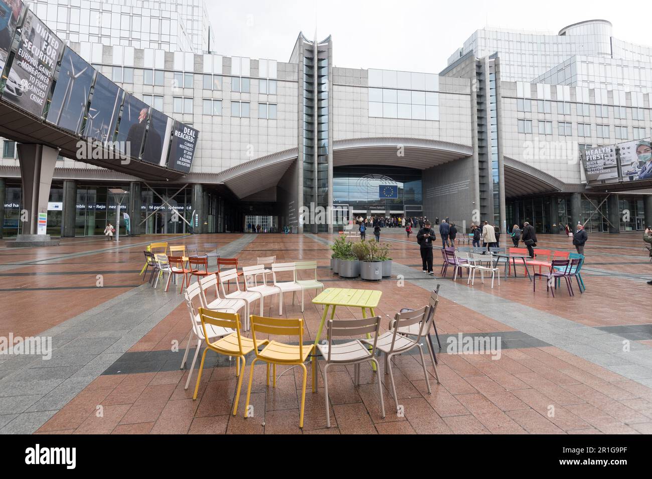 Esplanade and Altiero Spinelli building of the European Parliament seat ...