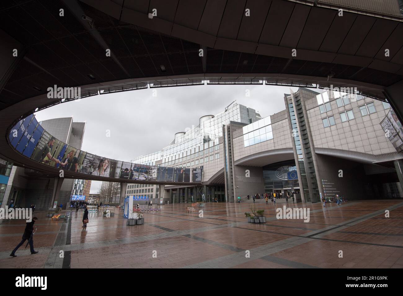 Esplanade and Altiero Spinelli building of the European Parliament seat ...