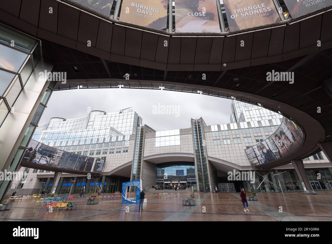 Esplanade and Altiero Spinelli building of the European Parliament seat ...