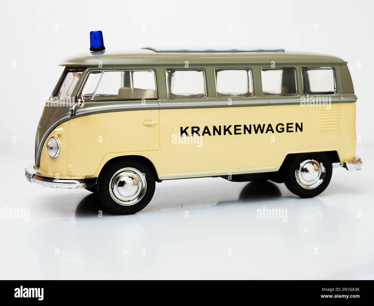 Left side view of a classic ambulance miniature toys with krankenwagen ...