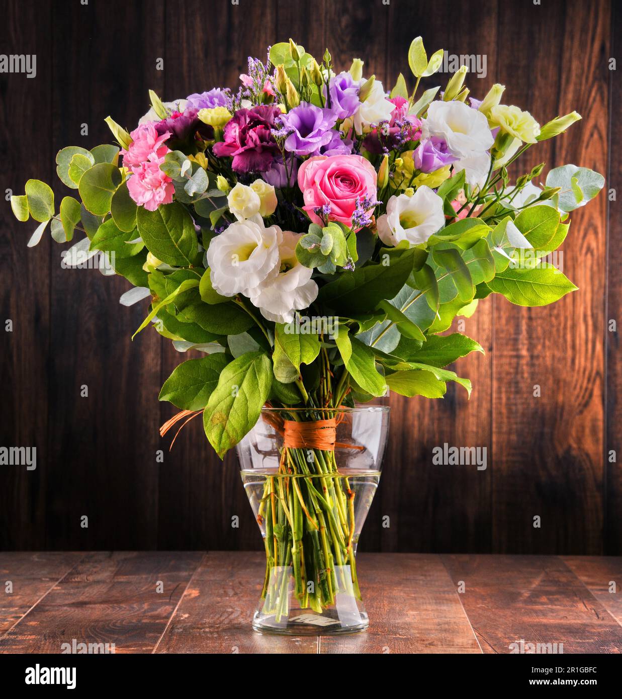 Composition with bouquet of flowers Stock Photo - Alamy