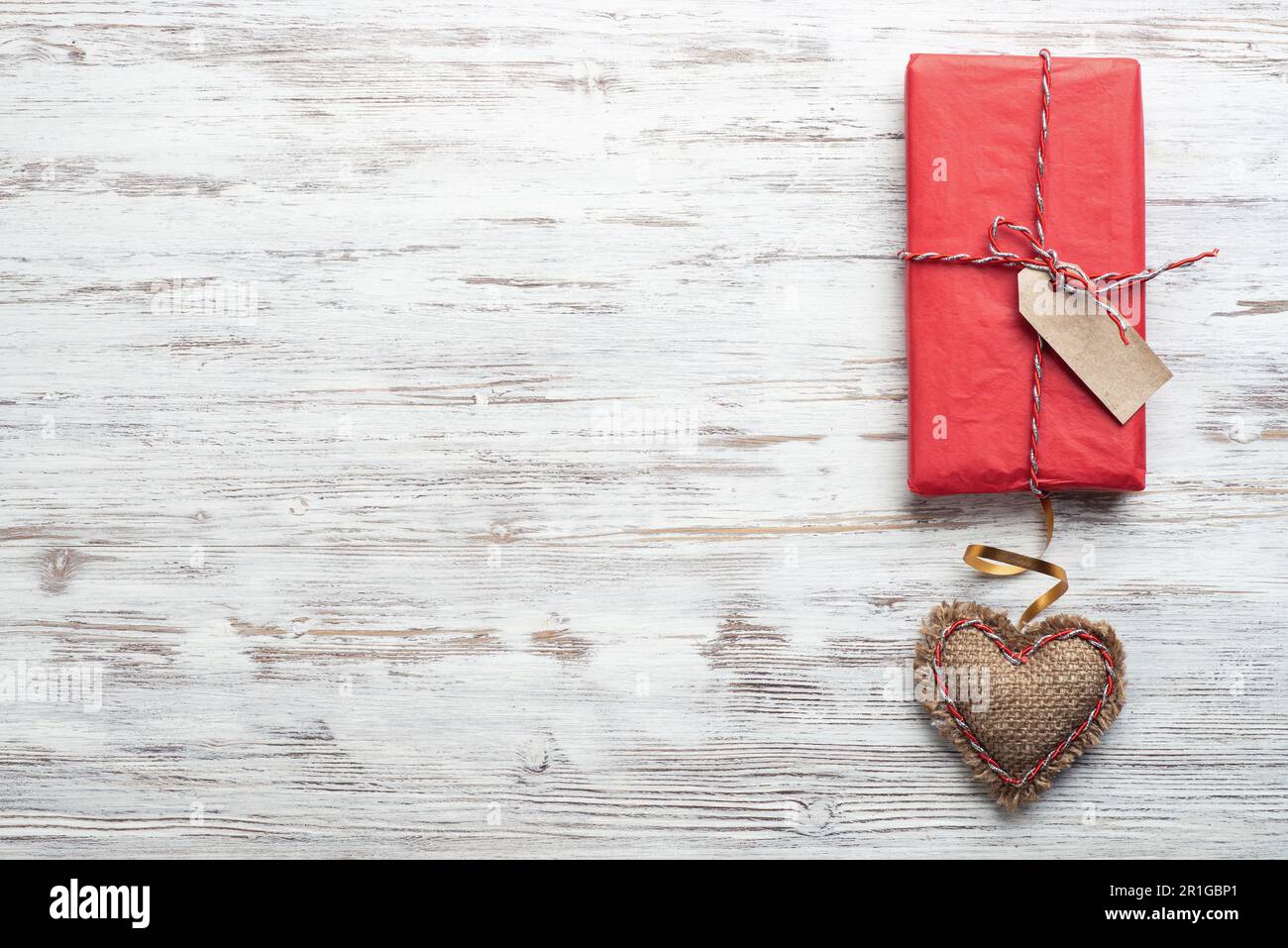 Flat lay cute composition with fabric heart Stock Photo - Alamy