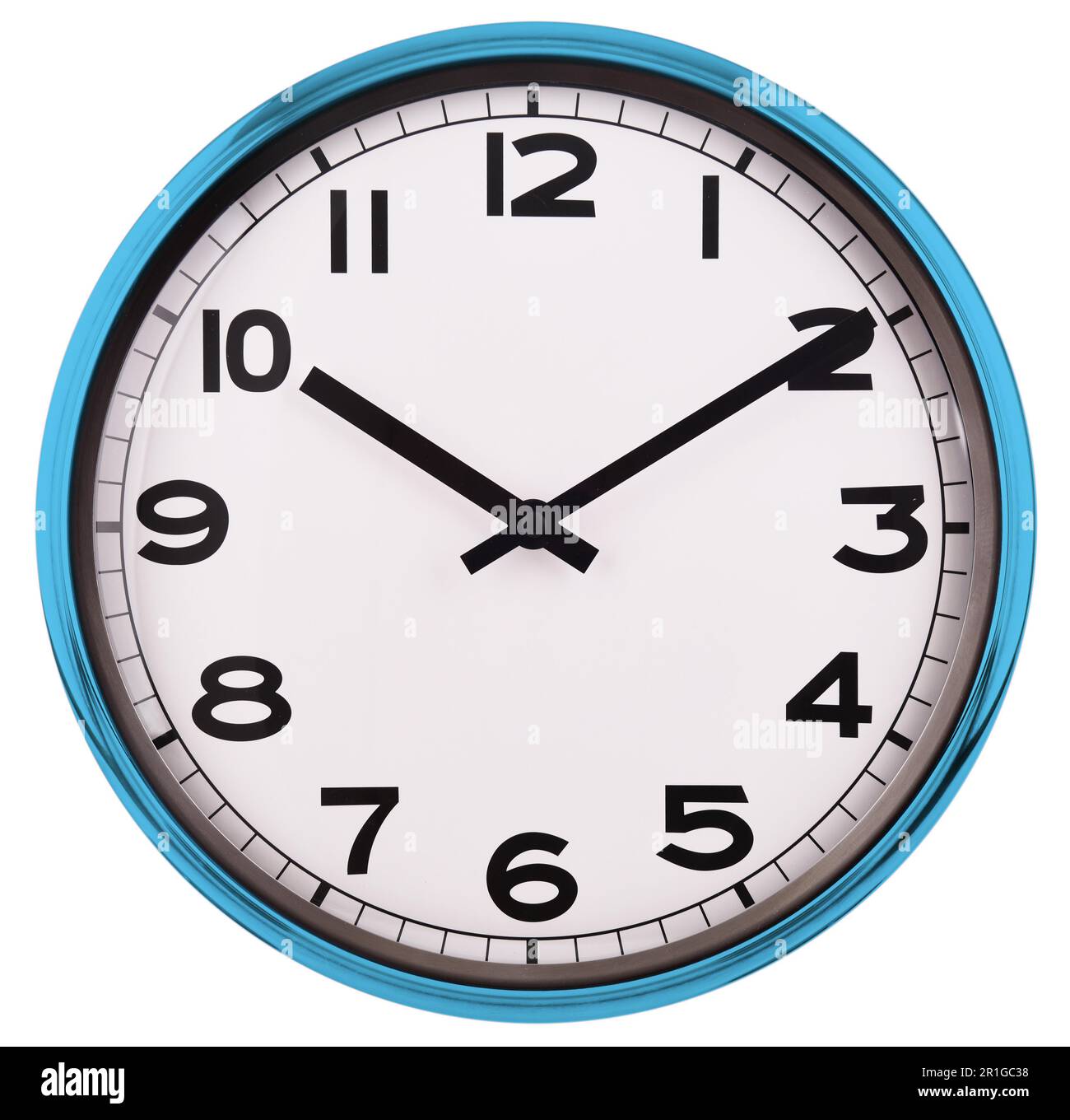 Wall clock isolated on white background. Ten past ten Stock Photo - Alamy
