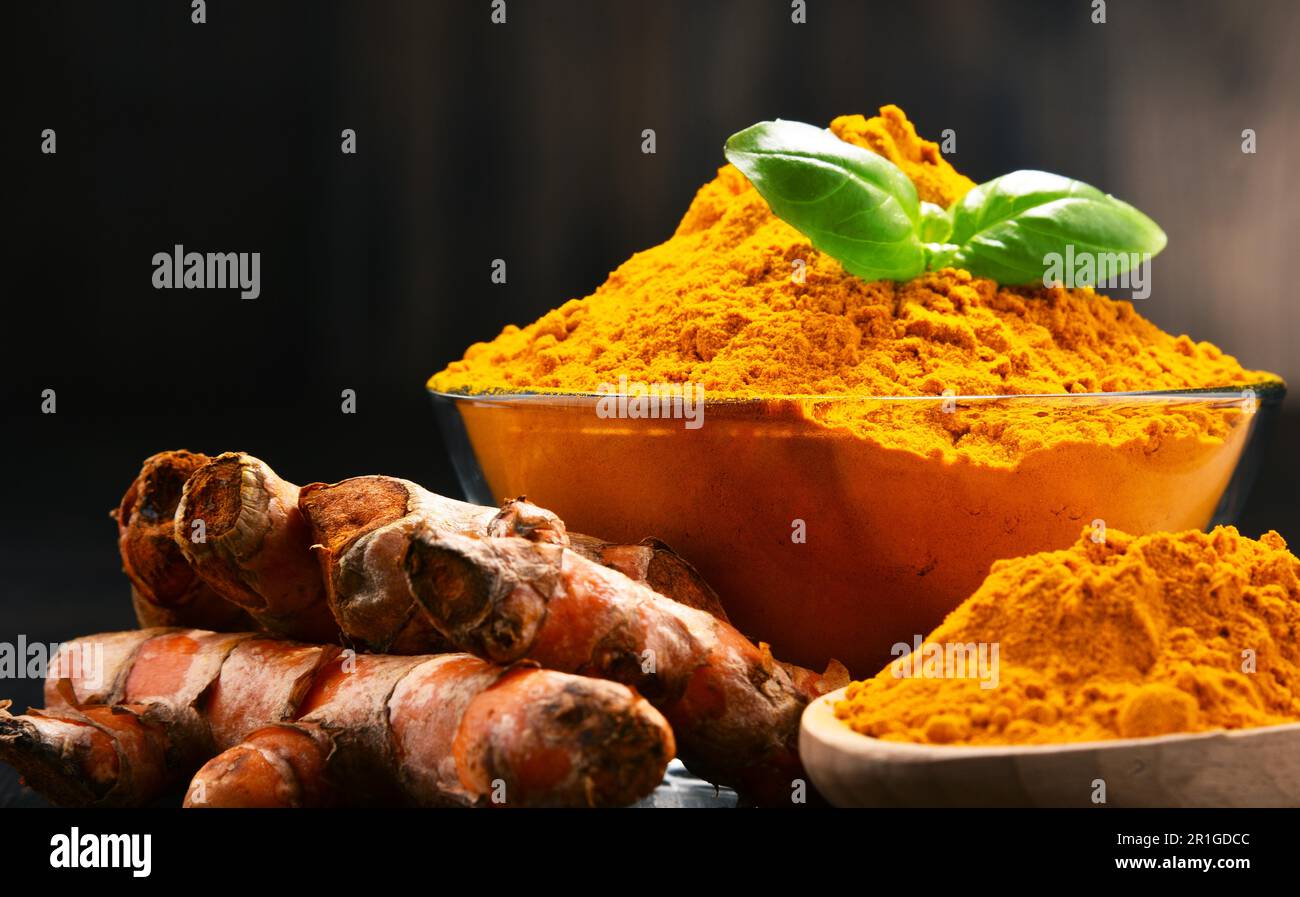 Turmeric root composition hi-res stock photography and images - Alamy