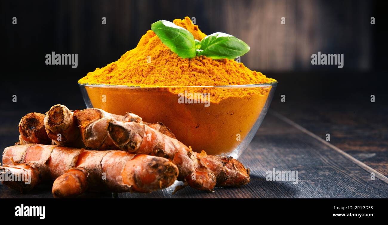 Turmeric root composition hi-res stock photography and images - Alamy