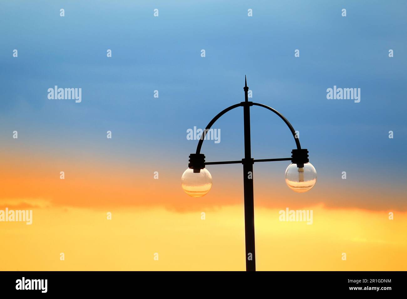 street light on bright evening sky Stock Photo - Alamy