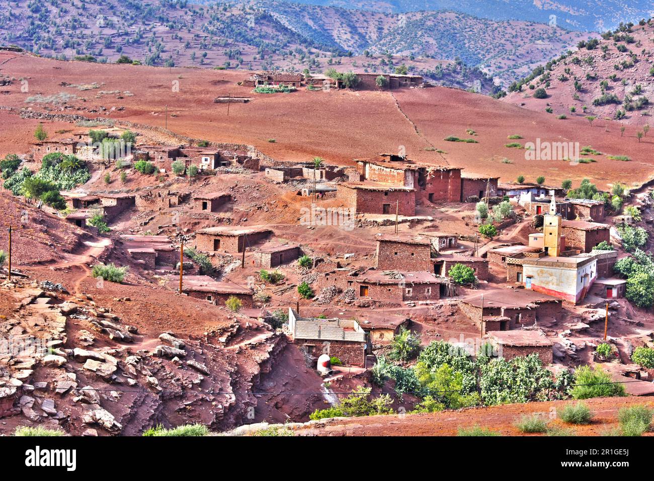 Berber rural architecture of Atlas Mountains region in Morocco Stock ...