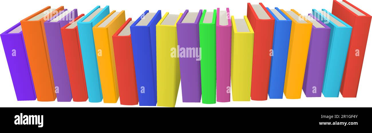 Row of Books Illustration Stock Vector Image & Art - Alamy