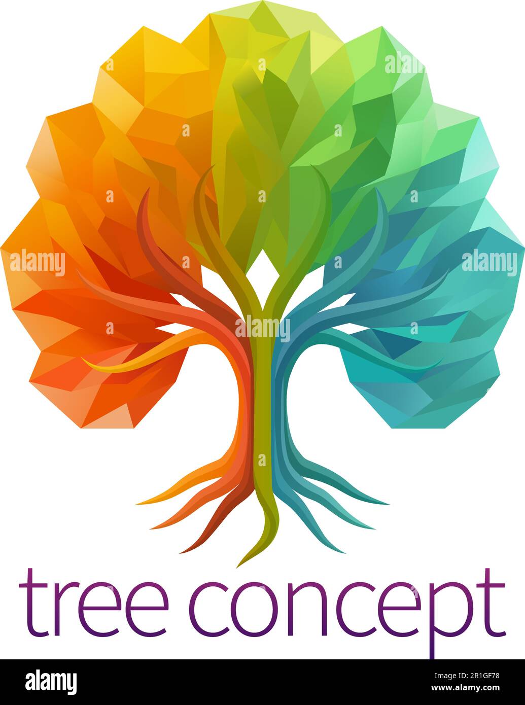 Rainbow Tree Abstract Stylised Concept Design Icon Stock Vector Image ...
