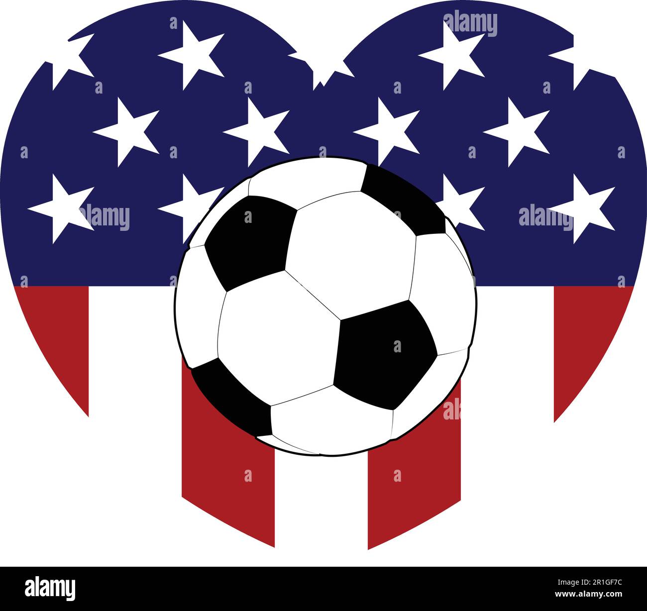 American America Flag Soccer Football Heart Stock Vector Image & Art ...