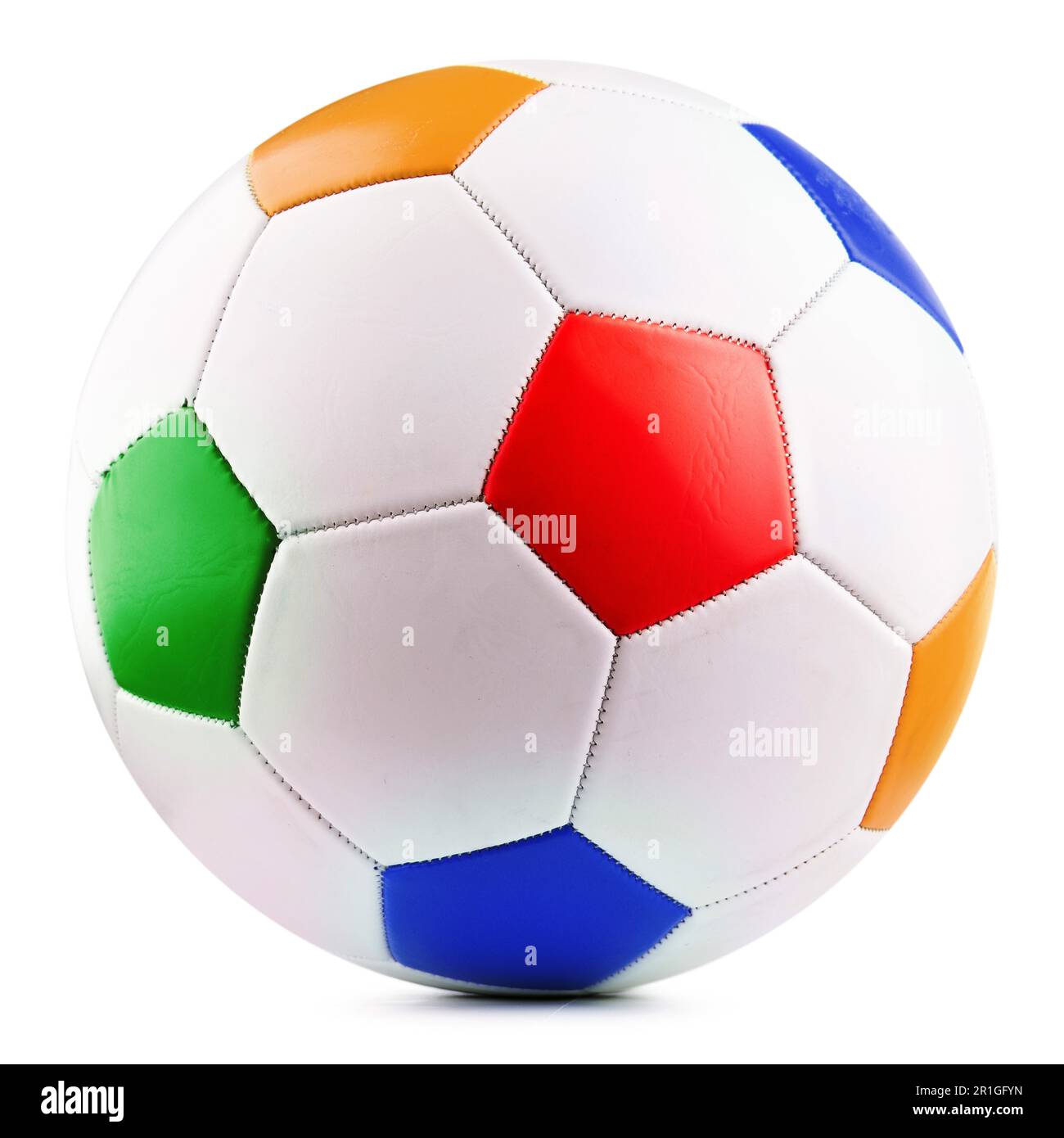 Leather soccer ball isolated on white background Stock Photo - Alamy