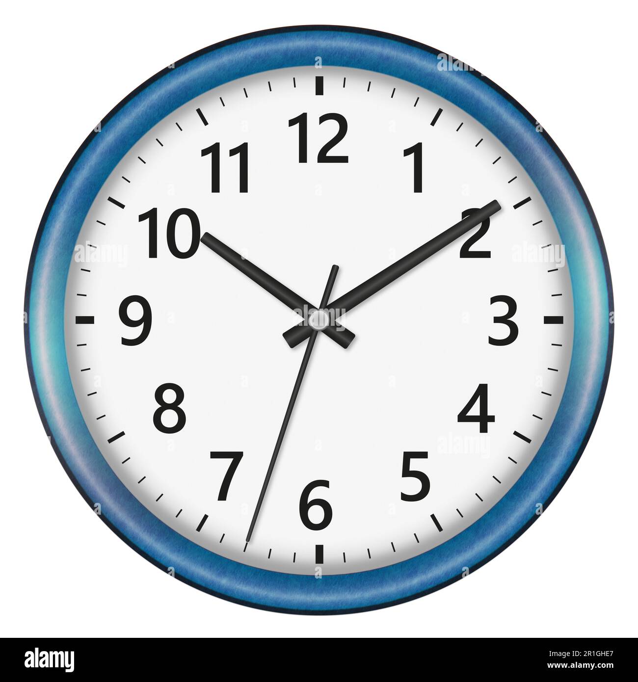 Wall clock isolated on white background. Ten past ten Stock Photo - Alamy